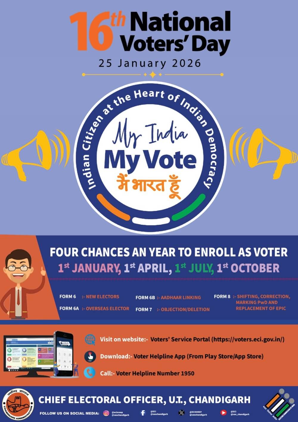 16th National Voters' Day - 25 January 2026 "My India My Vote ...